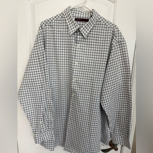 Perry Ellis | Shirts | Perry Ellis Mens Plaid Shirt Black And White ...